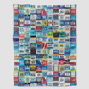 Throw Blanket - USA Airports IATA code pattern.