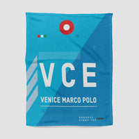 Throw Blanket - VCE airport code pattern.