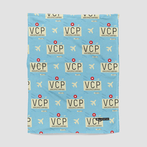 Throw Blanket - VCP airport code pattern.