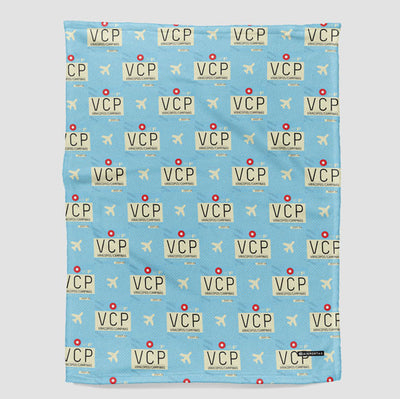 Throw Blanket - VCP airport code pattern.