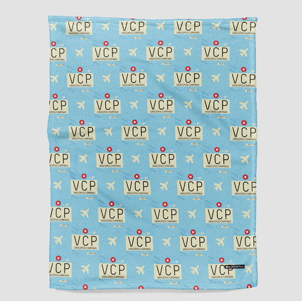 Throw Blanket - VCP airport code pattern.