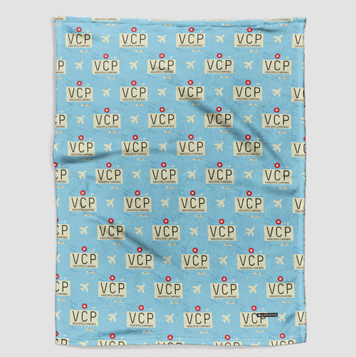 Throw Blanket - VCP airport code pattern.