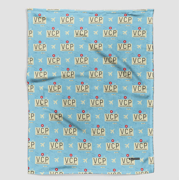 Throw Blanket - VCP airport code pattern.