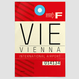Poster - Wall Art Print - VIE - Vienna Airport - IATA code VIE
