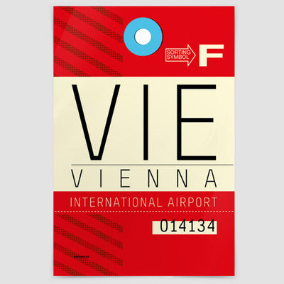 Poster - Wall Art Print - VIE - Vienna Airport - IATA code VIE