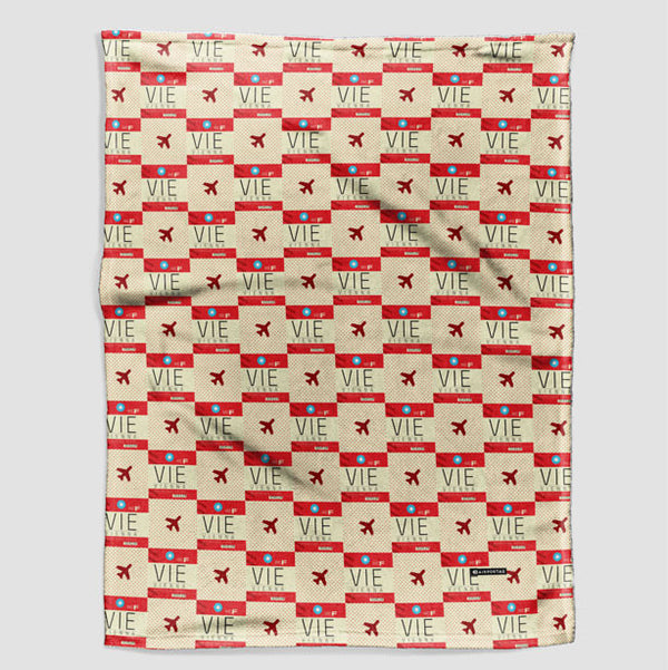 Throw Blanket - VIE airport code pattern.