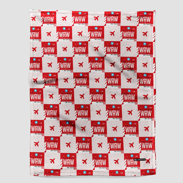 Throw Blanket - WAW airport code pattern.