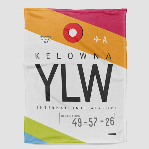 Throw Blanket - YLW airport code pattern.