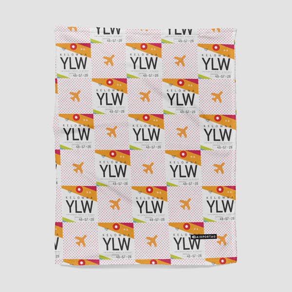 Throw Blanket - YLW airport code pattern.