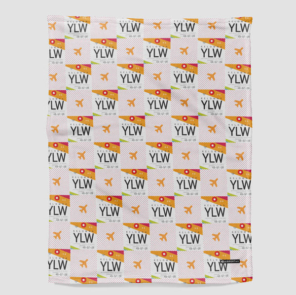Throw Blanket - YLW airport code pattern.