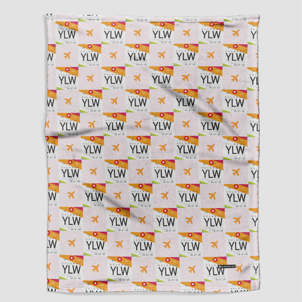Throw Blanket - YLW airport code pattern.