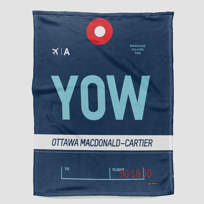 Throw Blanket - YOW airport code pattern.
