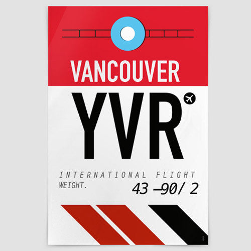 Throw Pillow - YVR - Vancouver Intl Airport. IATA code YVR
