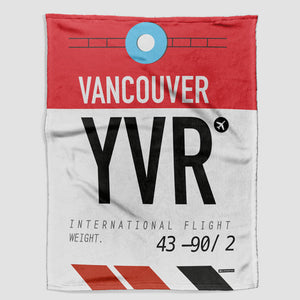 Throw Blanket - YVR airport code pattern.