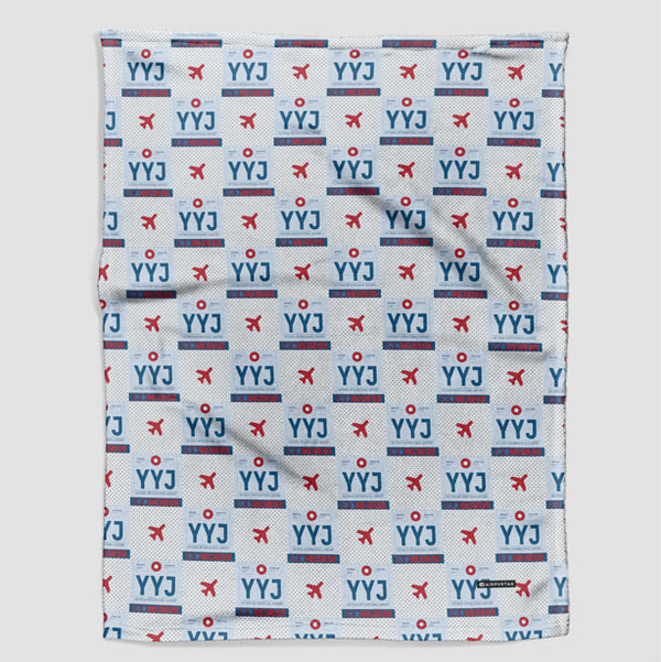 Throw Blanket - YYJ airport code pattern.