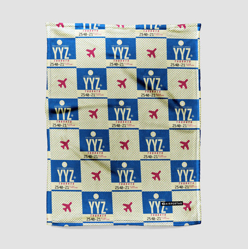 Throw Blanket - YYZ airport code pattern.