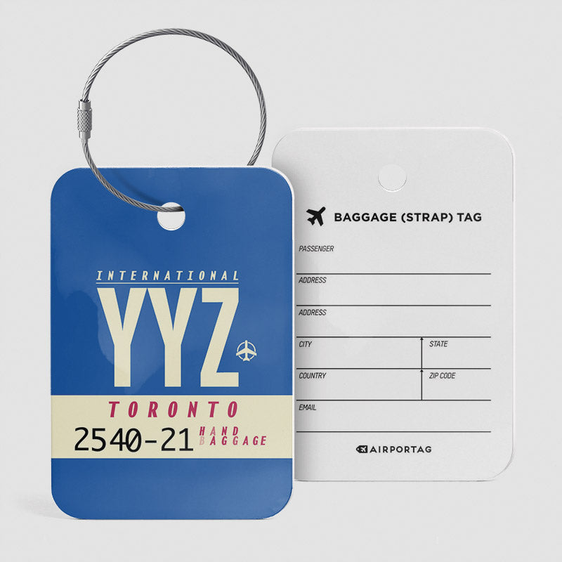 Airport Code Luggage Tag - IATA code YYZ baggage tag