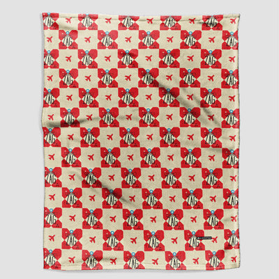Throw Blanket - ZAG airport code pattern.
