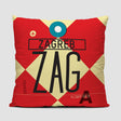 Throw Pillow - ZAG - Zagreb International Airport. IATA code ZAG