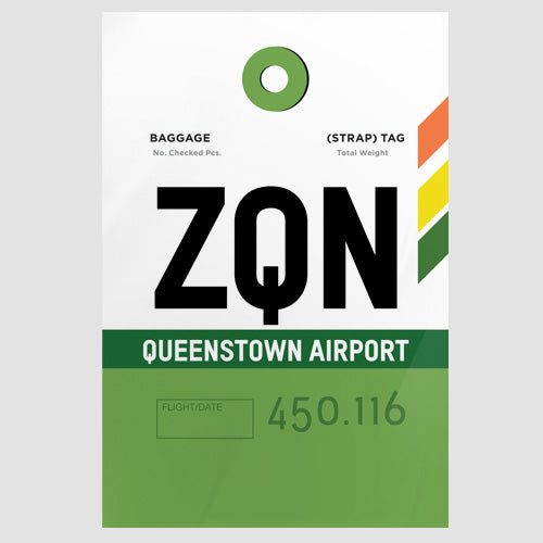 Poster - Wall Art Print - ZQN - Queenstown Airport - Queenstown, New ...