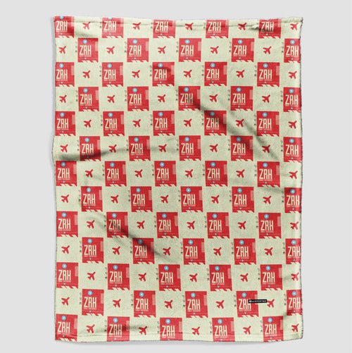 Throw Blanket - ZRH airport code pattern.
