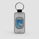 Airplane Window Wing Icon - Leather Keychain