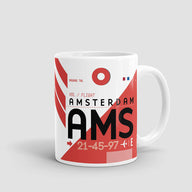 Coffee Mug - AMS - Amsterdam Airport Schiphol. IATA code AMS