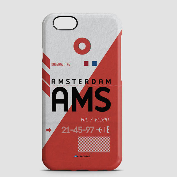 Airport Code Phone Case - IATA code AMS Mobile Cover