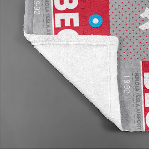 Throw Blanket - BEG airport code pattern.