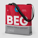 Tote Bag - BEG - Nikola Tesla Airport - Belgrade, Serbia - IATA code BEG