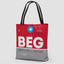 Tote Bag - BEG - Nikola Tesla Airport - Belgrade, Serbia - IATA code BEG