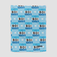 Throw Blanket - BOI airport code pattern.