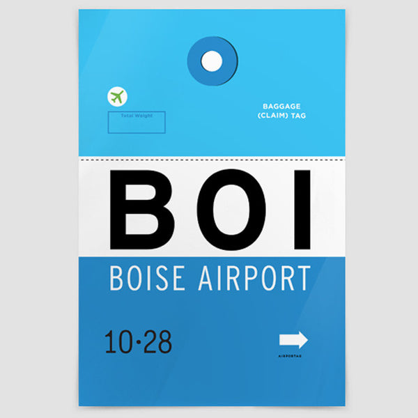 Poster - Wall Art Print - BOI - Boise Airport - Boise, Idaho, US