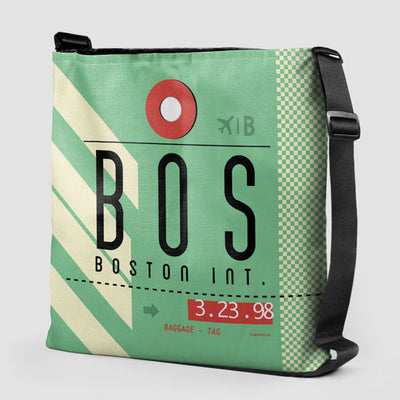 Tote Bag - BOS - Boston Logan International Airport. IATA code BOS.