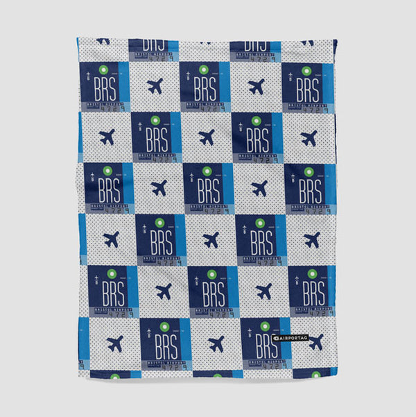 Throw Blanket - BRS airport code pattern.