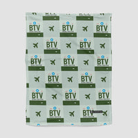 Throw Blanket - BTV airport code pattern.