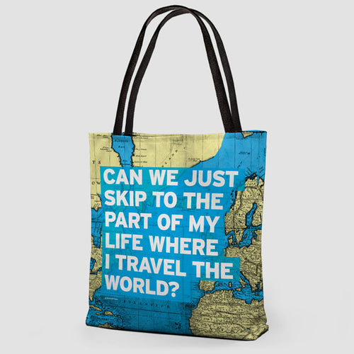 Tote Bag Travel Quote and World Map
