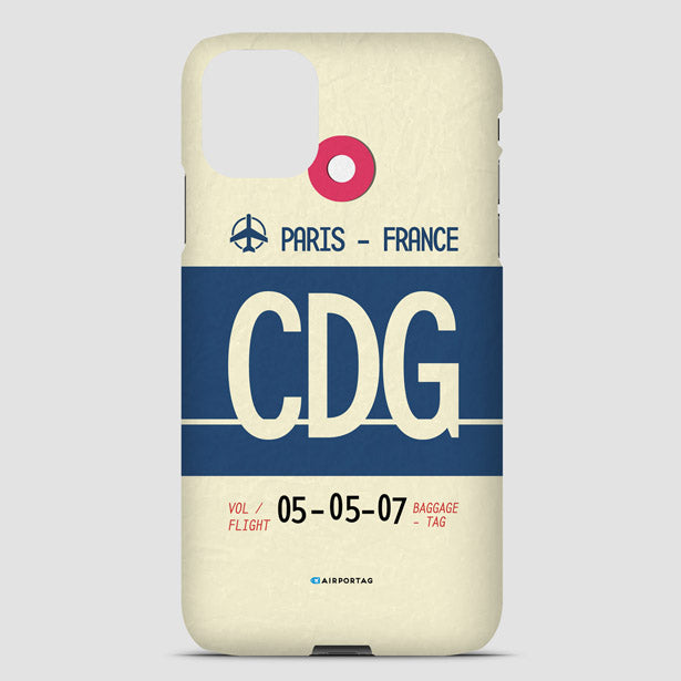Airport Code Phone Case - IATA code CDG Mobile Cover