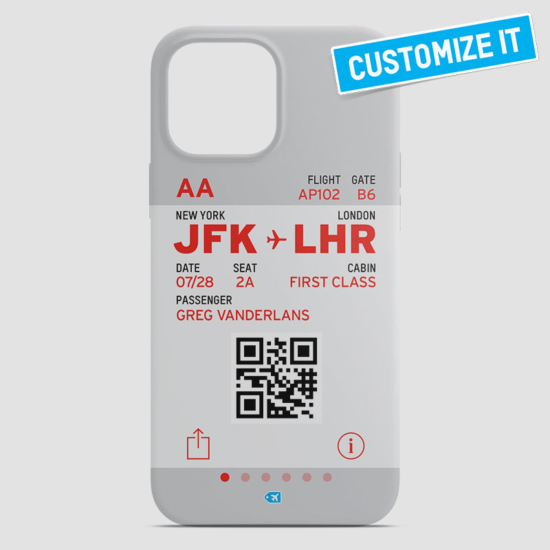 Digital Boarding Pass Phone Case - Create your own
