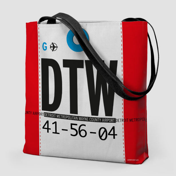 Tote Bag - DTW - Detroit Metropolitan Wayne County Airport - IATA code DTW