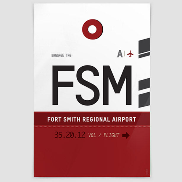 Poster - Wall Art Print - FSM - Fort Smith Regional Airport - Arkansas, US