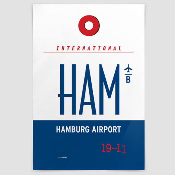 Poster - Wall Art Print - HAM - Hamburg Airport - Hamburg, Germany