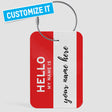 Hello Badge baggage tag