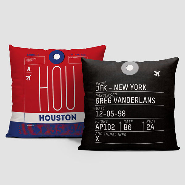 Airport Code Throw Pillow - HOU - William P. Hobby Airport