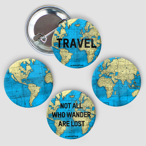 Pinback Button - World Map Pack