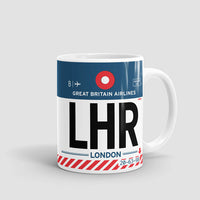 Coffee Mug - LHR - London Heathrow Airport. IATA code LHR