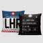 Throw Pillow - LHR - London Heathrow Airport. IATA code LHR.