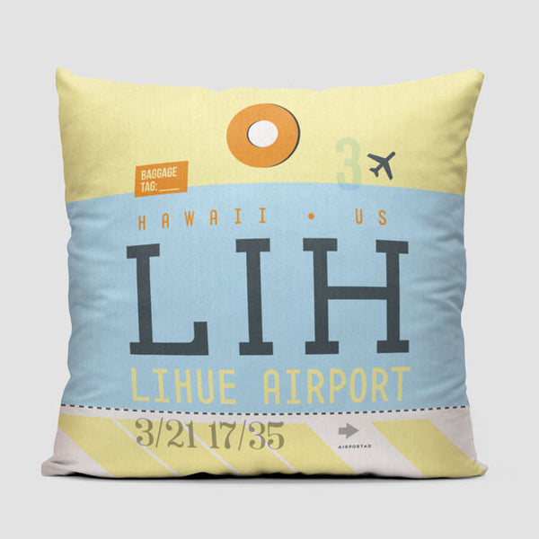 Airport Code Throw Pillow - LIH - Lihue Airport