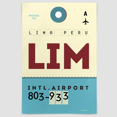 Poster - Wall Art Print - LIM - Jorge Chávez Airport