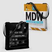 Tote Bag - MDW - Chicago Midway International Airport - IATA code MDW